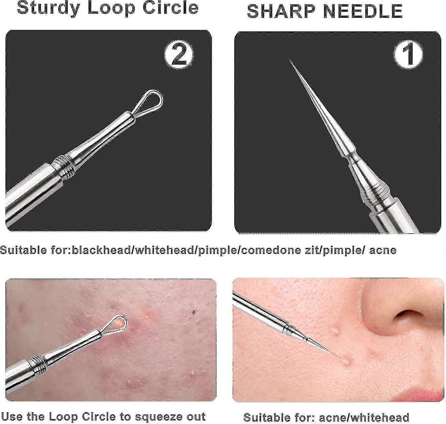 Professional Facial Milia Removal And Whitehead Extractor & Lancet ...