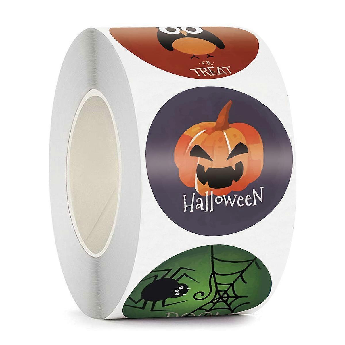 Halloween Stickers for Kids Bulk 500Pcs, Round Halloween Sticker Roll ...