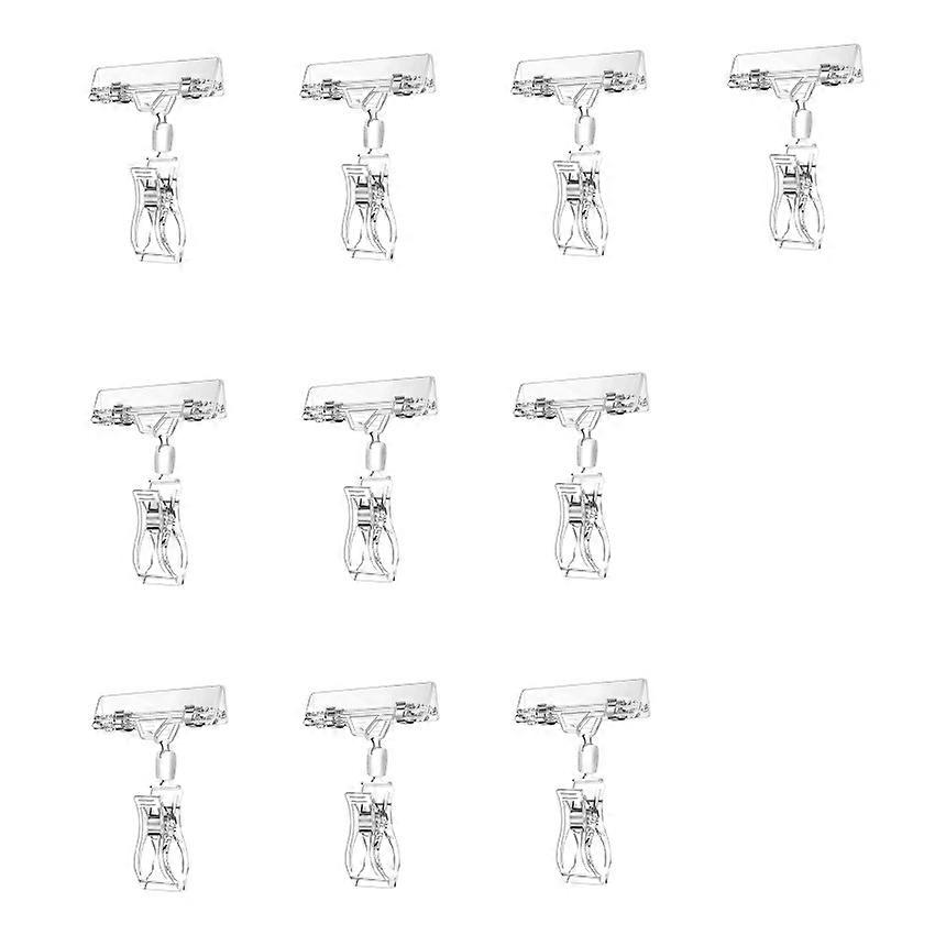 10 Pcs Label Holders Sign Clip, Plastic Clear Rotatable Sign Clips ...
