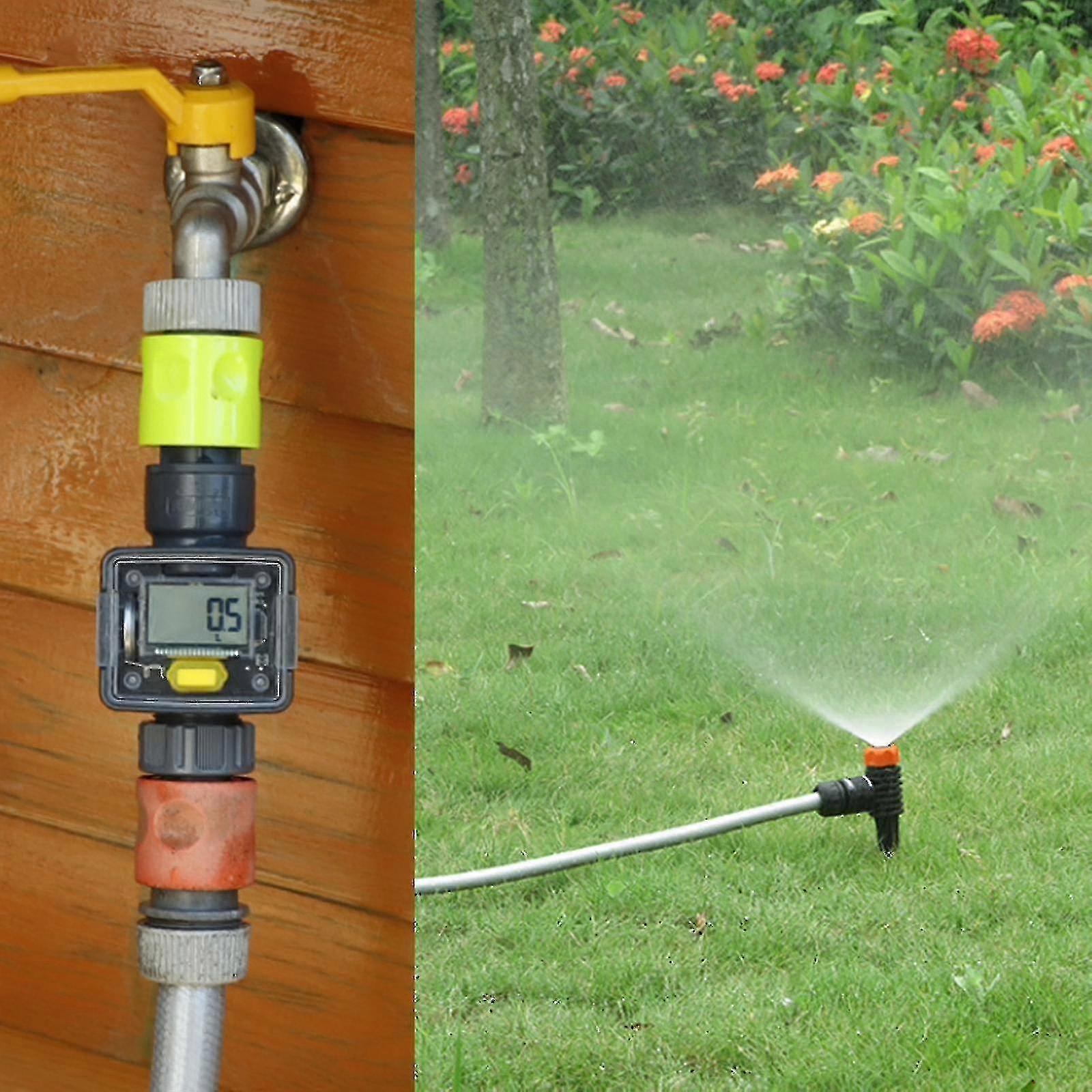Digital Water Flow Meter Hose Water Meter Compitiabe With Outdoor ...