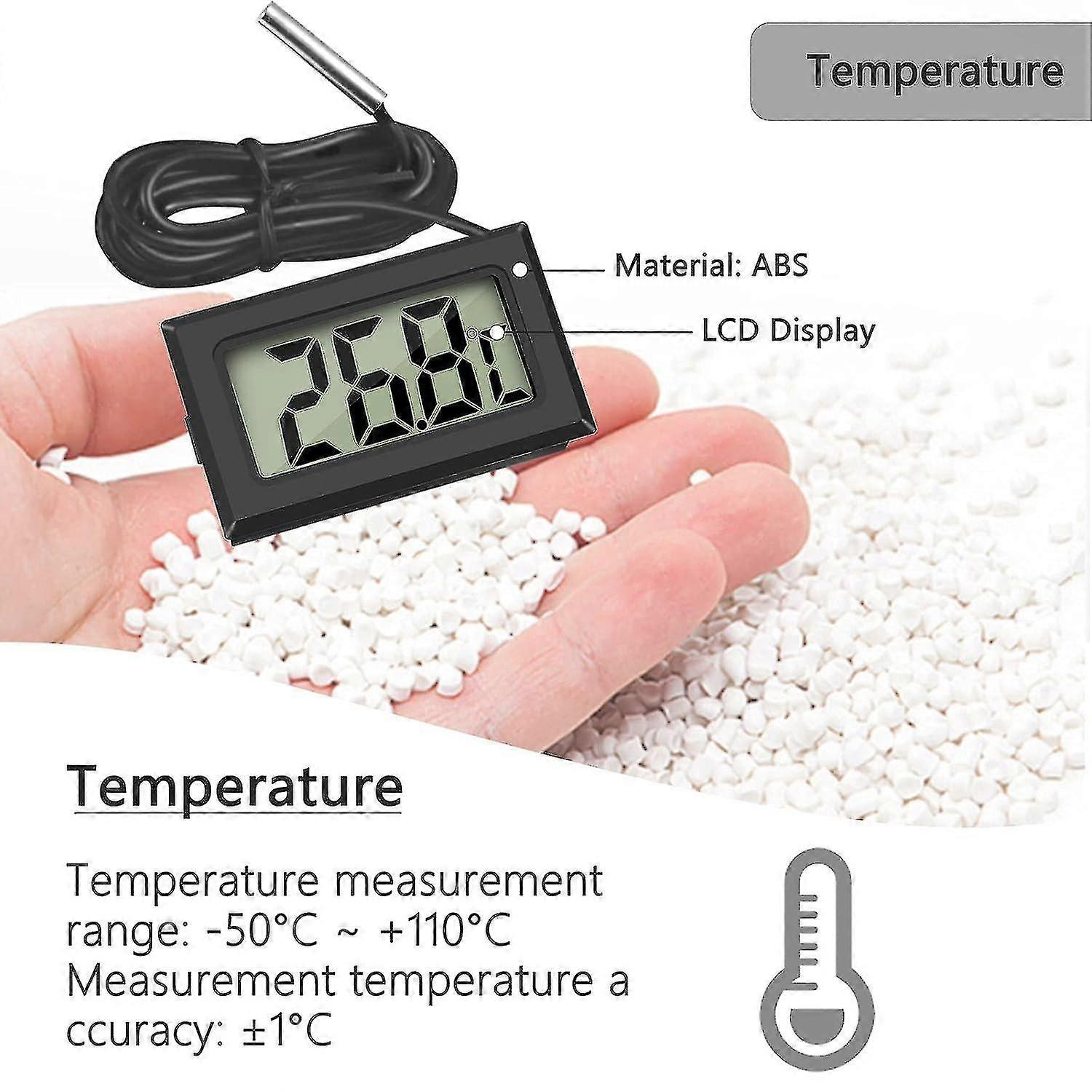 4x Digital Lcd Thermometer Temperature Monitor With External Probe For ...