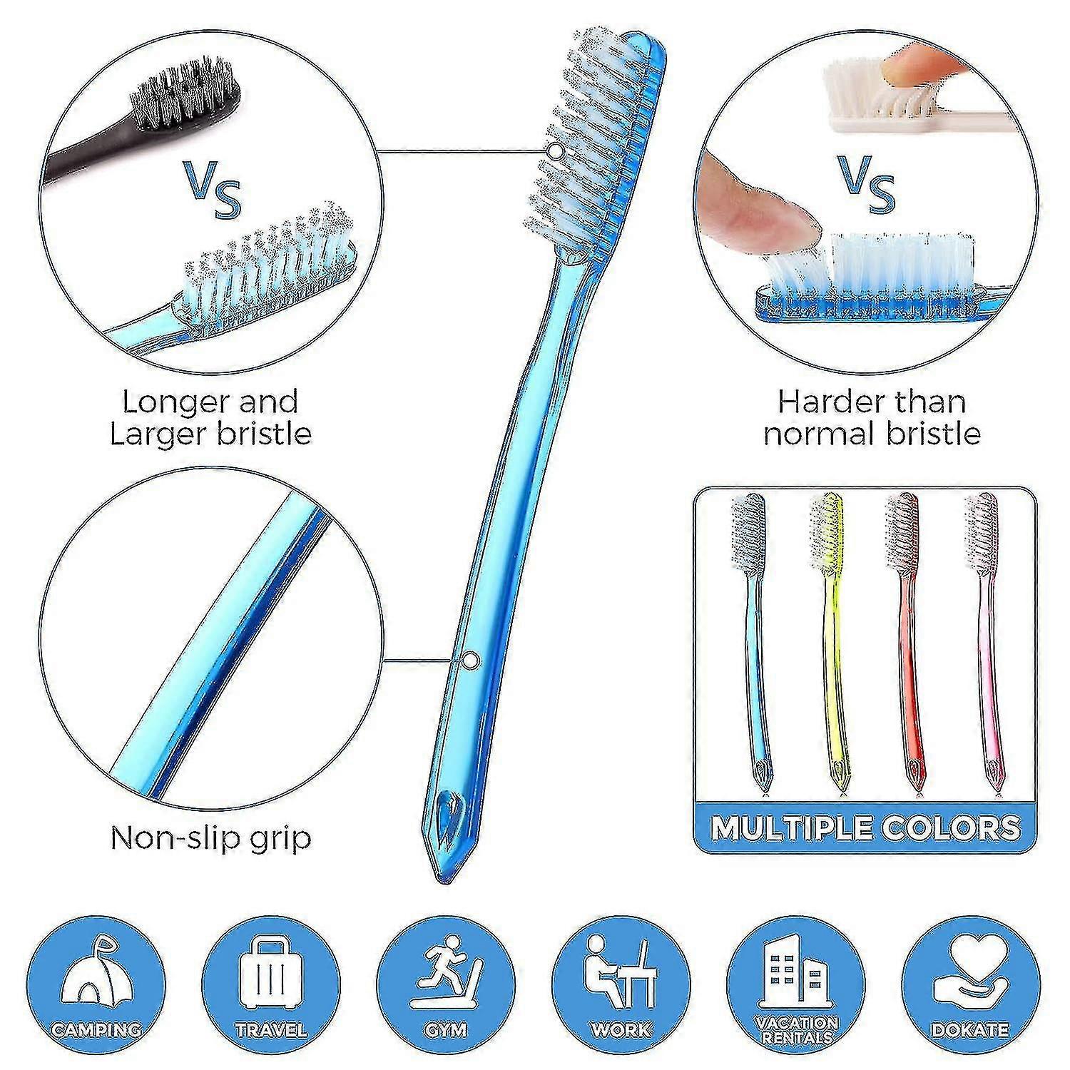 8 Pieces Extra Hard And Firm Toothbrush Huge Head Toothbrush Full Head ...