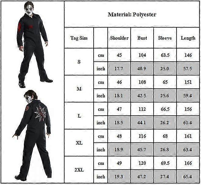 Men's Band Slipknot Cosplay Costume Jumpsuit Halloween Performance ...