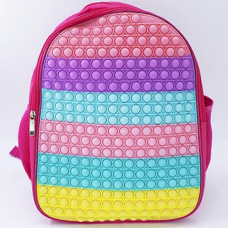 POP It Backpack Anime real Rainbow Color Push Bubble Teenager Laptop ...