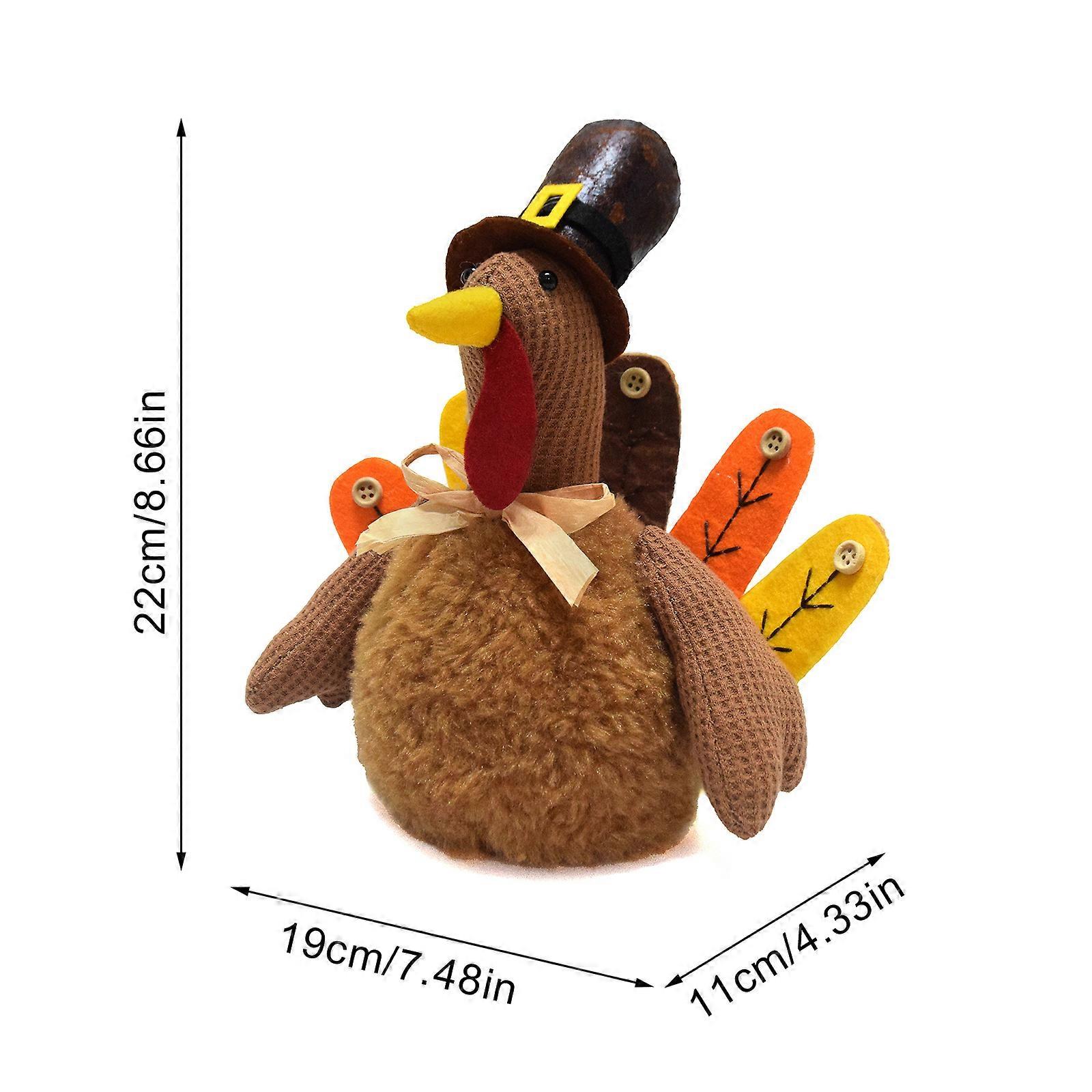 Stuffed Turkey Doll Thanksgiving Tabletop Decoration Handmade Home ...