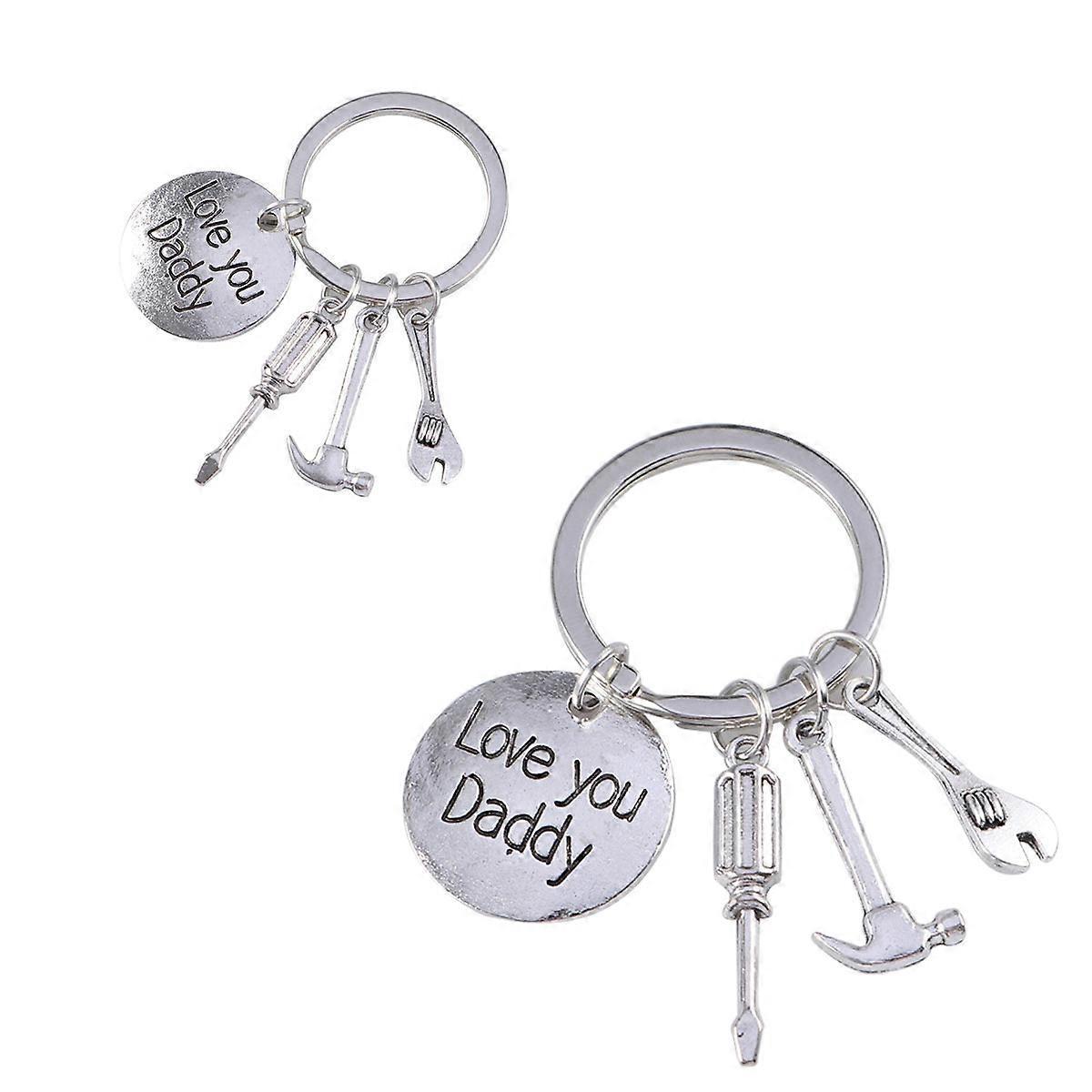 Father's Day Gift Love You Daddy Father Keychain Jewelry Key Ring Mini ...