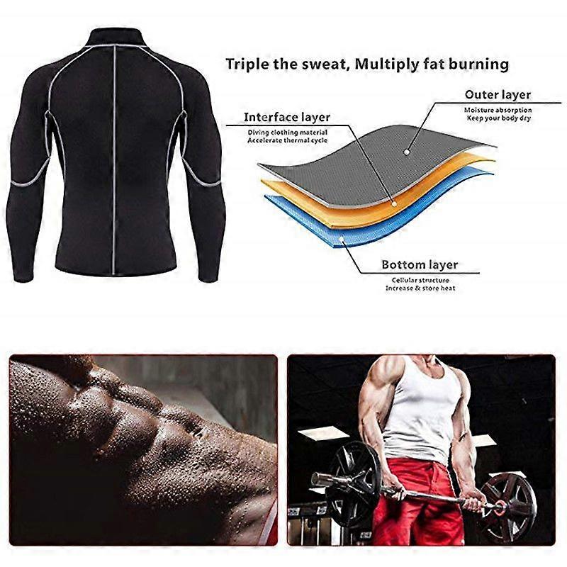 Men Shapers Sauna Suit Neoprene Sweat Jacket Fitness Pants Waist ...