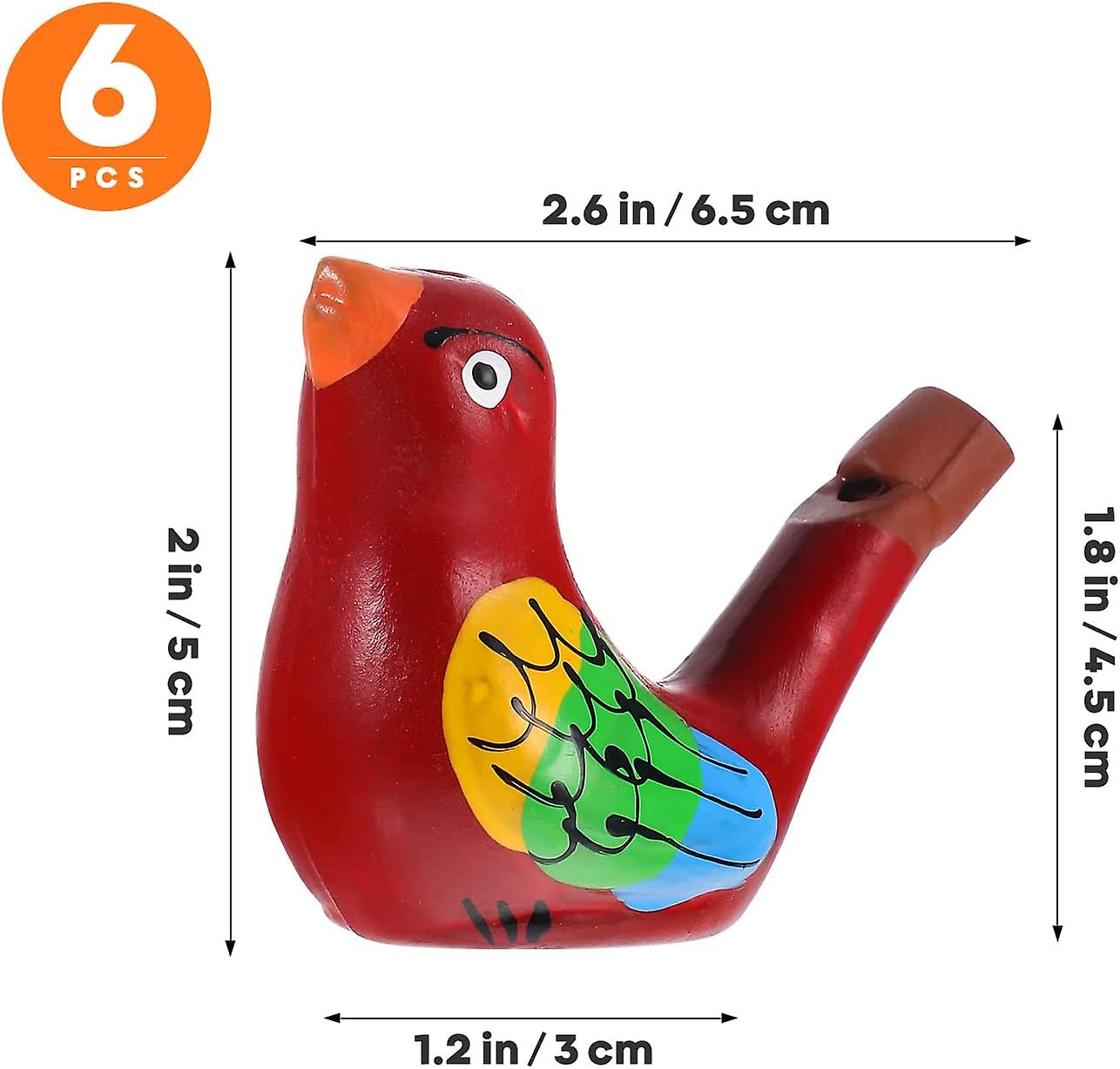 6Pcs Colorful Ceramic Water Bird Whistles Toy Funny Bath Musical Toys ...