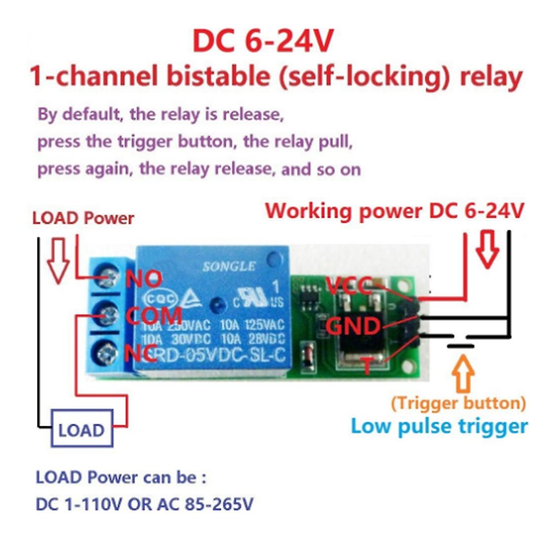 5Pcs 6-24V Flip-Flop Latch Relay Bistable - Low Trigger Module | Fruugo SE