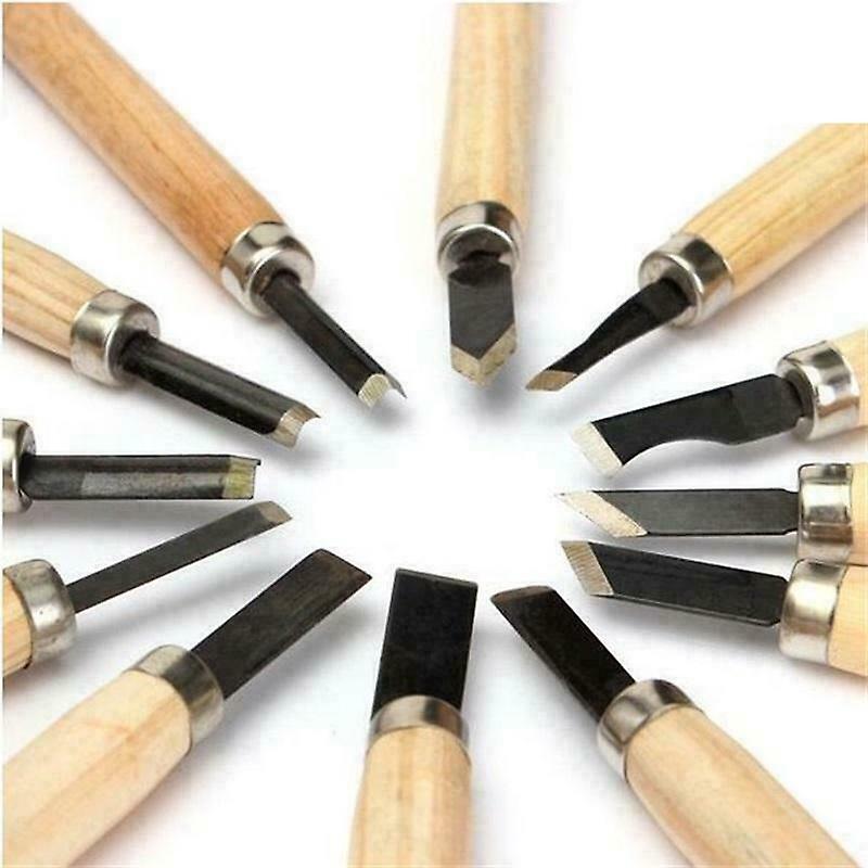 Wood Carving Tools Set of 12 Chisels with Canvas Case | Gouges and ...