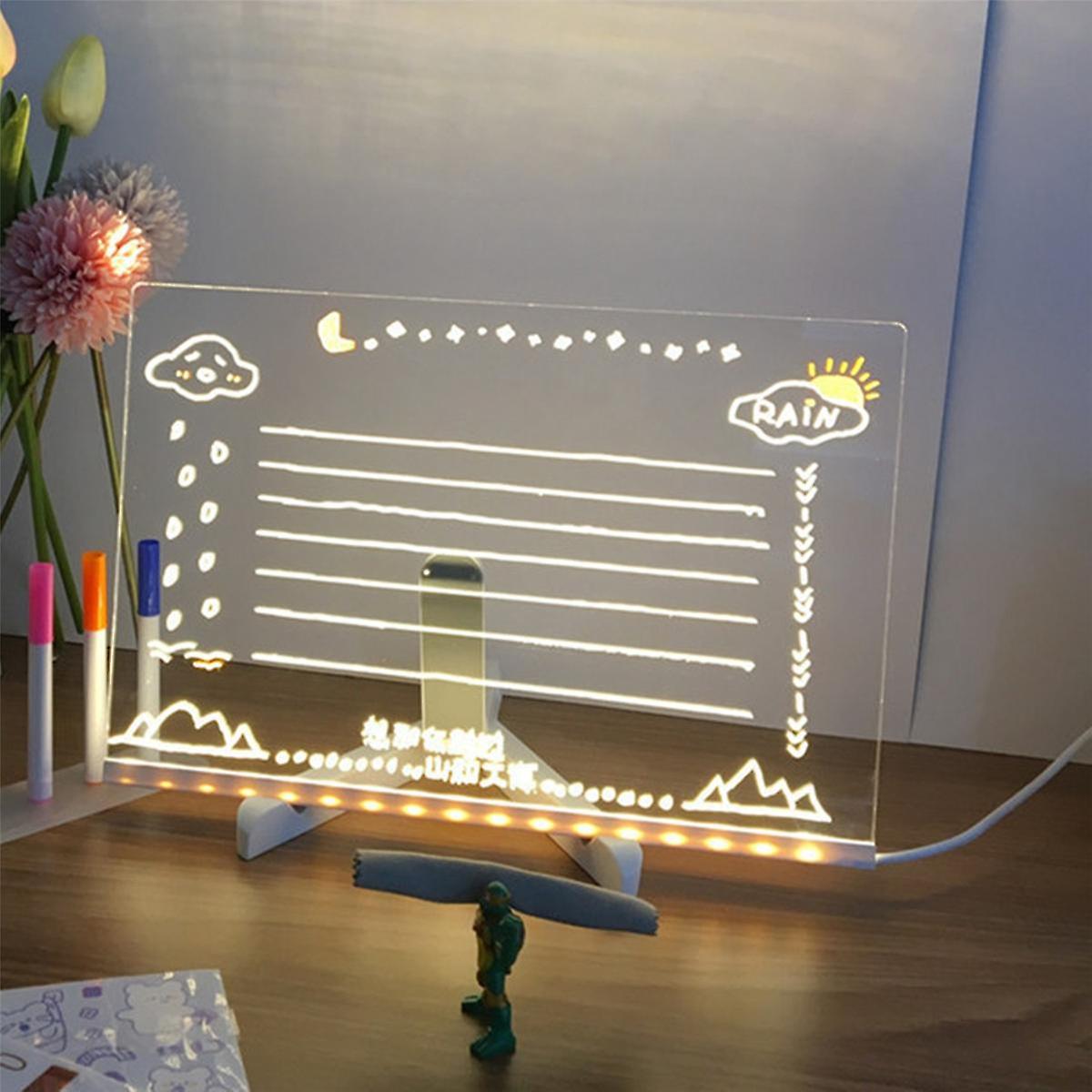 LED Note Board, Glowing Acrylic Message Marker Board with Light, Board ...