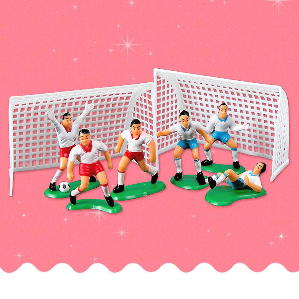 Mini Soccer Player Figures Football Goal Post Model Railway Scenery ...