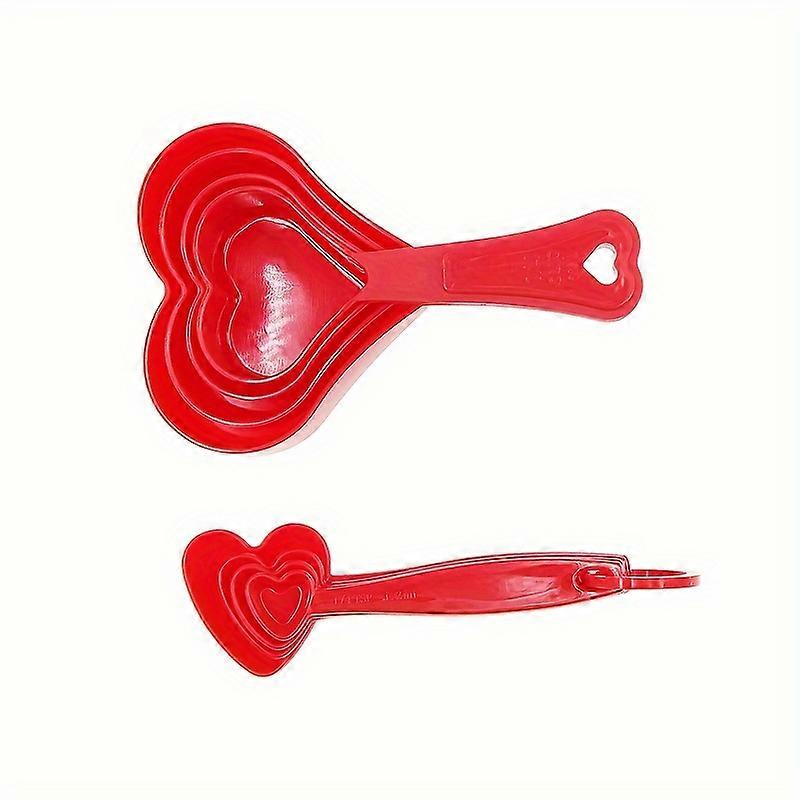 4/8 Measuring Cups And Spoon Set, Heart Shaped Measuring Cups And Spoon ...