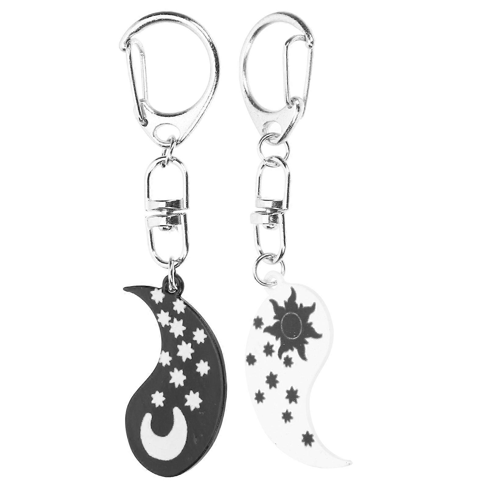 2pcs Matching Keychains Decorative Keyrings Backpack Hanging Key Rings ...