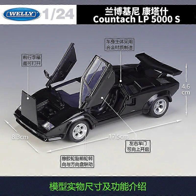 WELLY 1:24 Lamborghini Countach LP 5000 S Sports car Diecast Car Metal ...