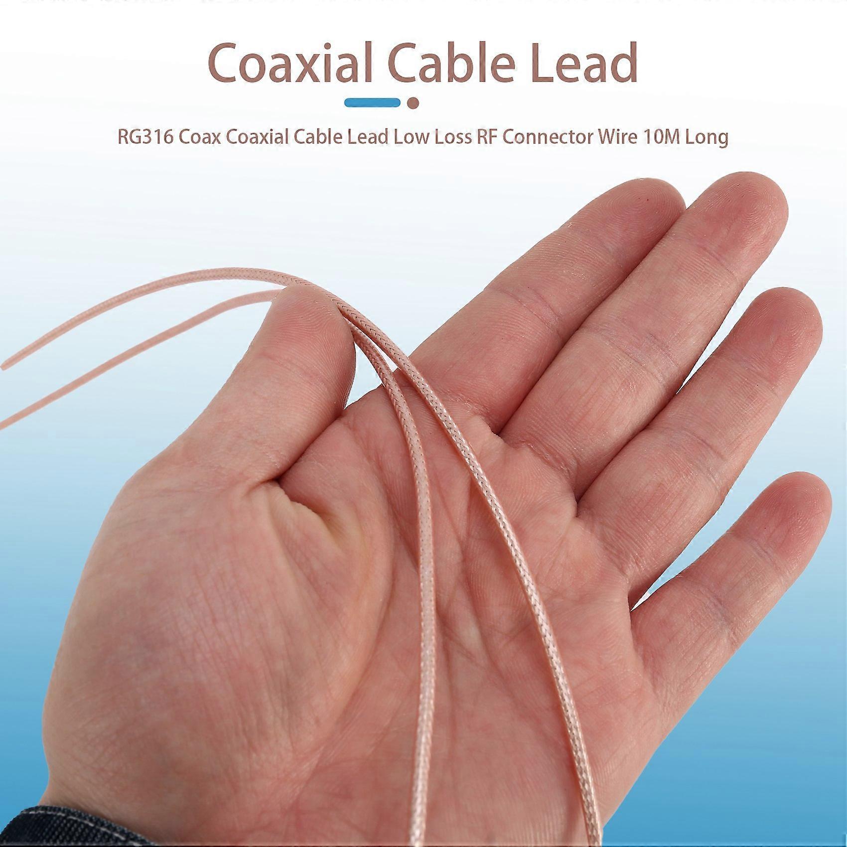RG316 Coax Coaxial Cable Lead Low Loss RF Connector Wire 10M Long ...