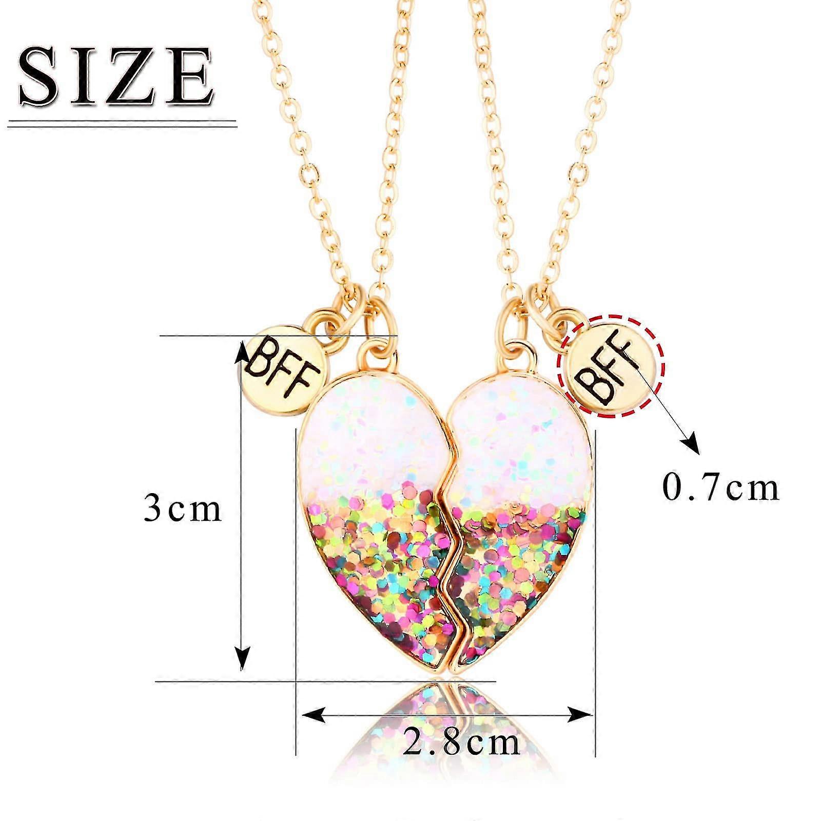 Best Friend Necklace - Bff Necklace For 2 Girls, Magnetic Heart ...
