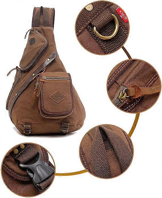 Canvas Sling Bag, Large Canvas Chest Bag Sling Chest shoulder Bag ...