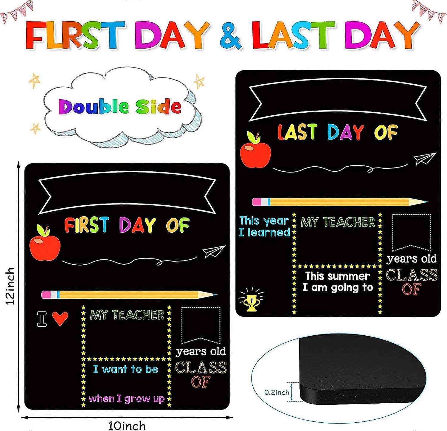First and Last Day of School Board Book-Shape Back to School Sign ...