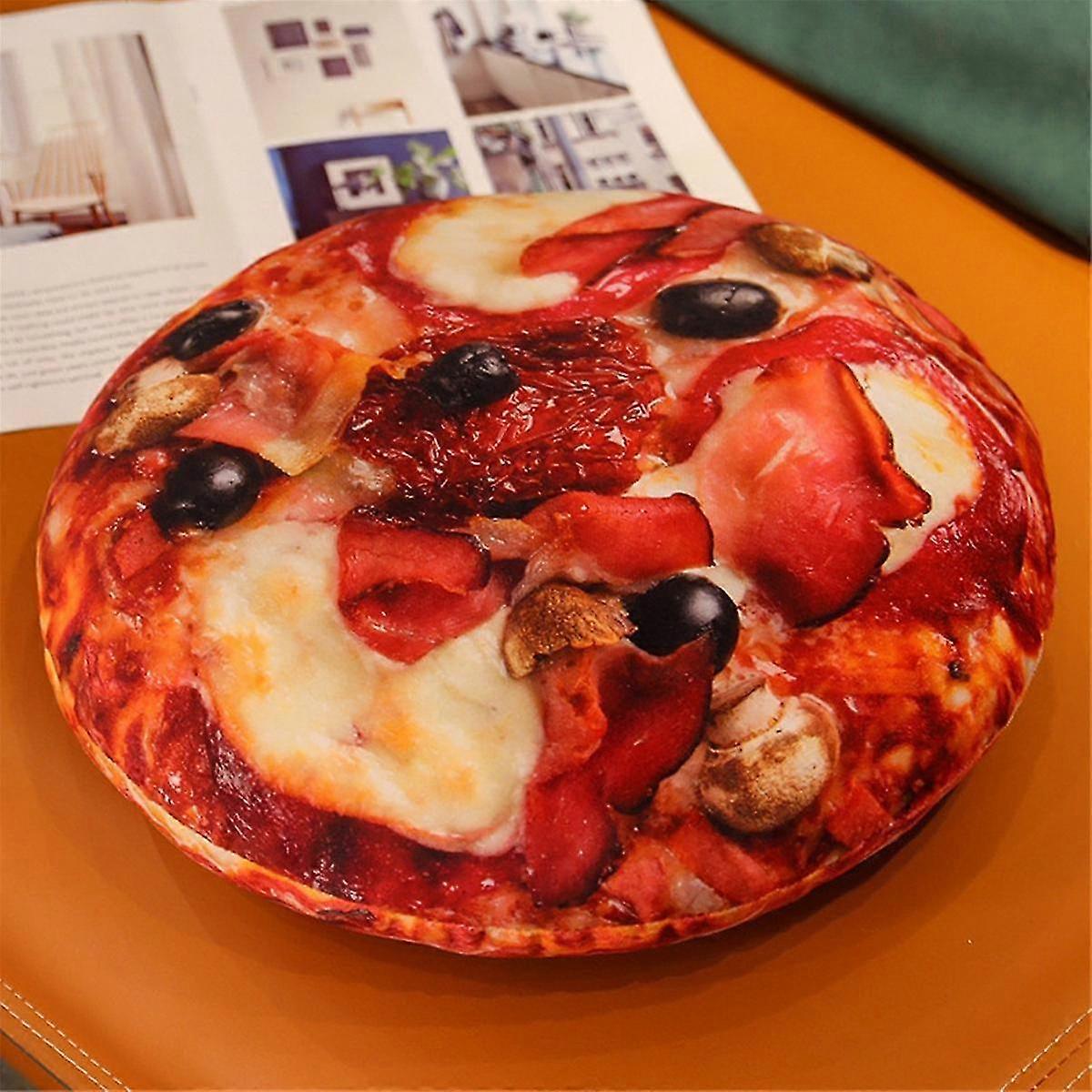 Pizza Shaped Pillow Funny 3d Round Food Plush Stuffed Pillow Novelty ...