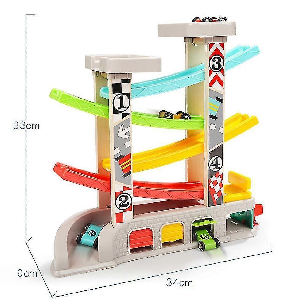 Wooden Race Track Car toy Children race car Toy Garage Ramp Racer Click ...