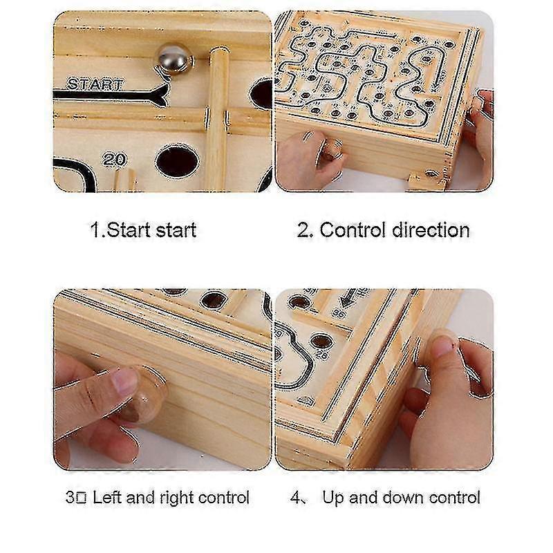 Wooden Labyrinth Game Balance Keeping Desktop Group Play Classic Puzzle ...