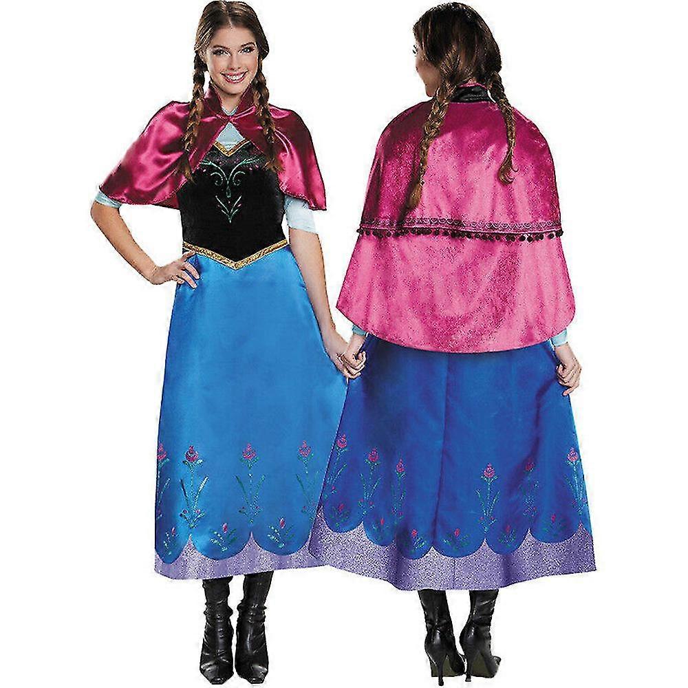 Women Frozen Princess Elsa Anna Queen Adult Fancy Dress Costume Cosplay ...