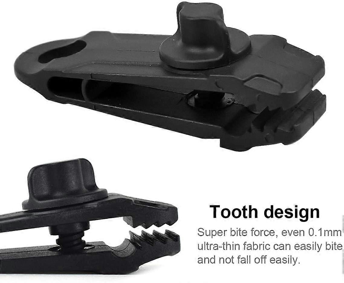 Tent Clips, 6 Pieces Plastic Tent Clips Black Adjustable Tarp Clip Tent ...