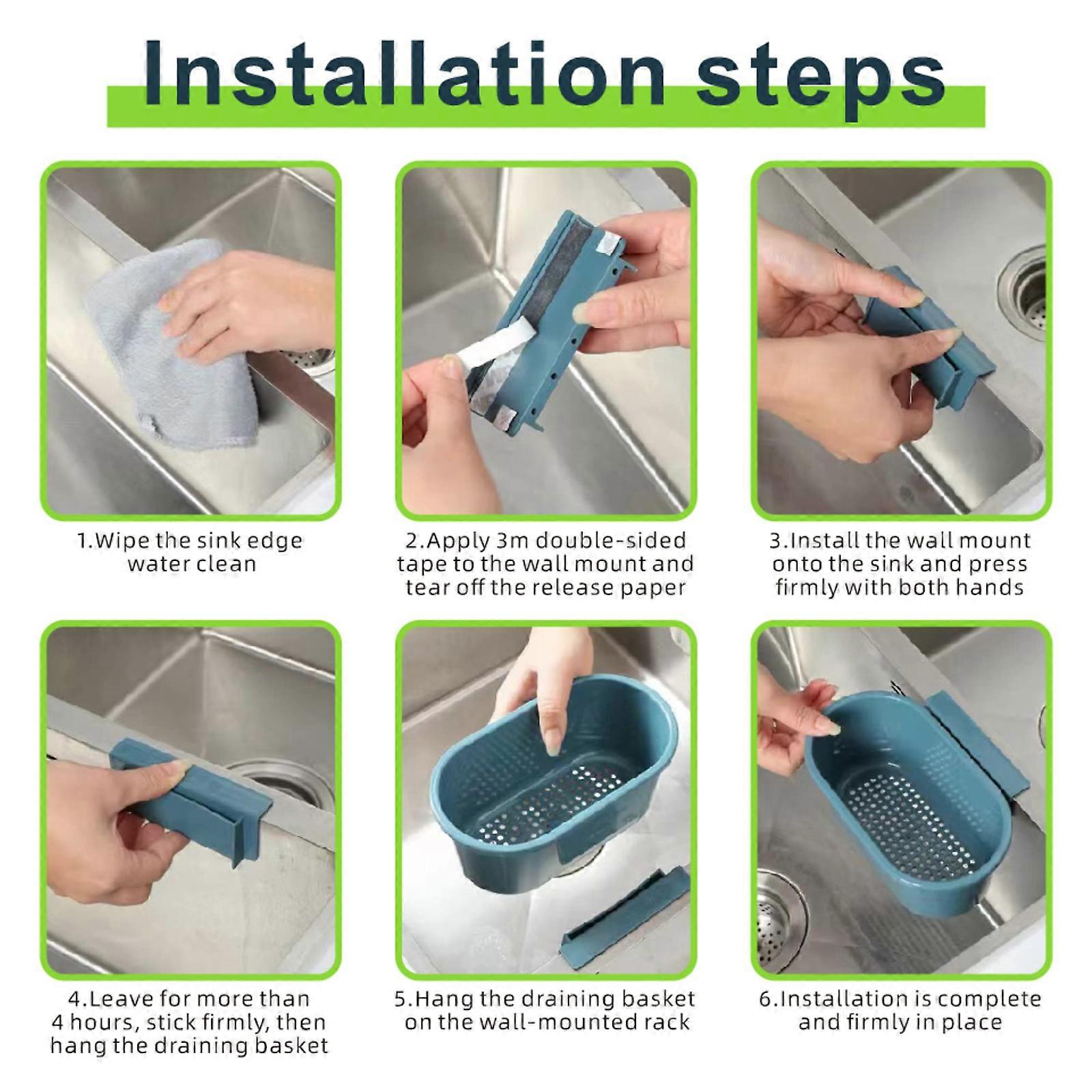 Sink Drain Strainer Basket - Easily Install Split Design for Single or ...