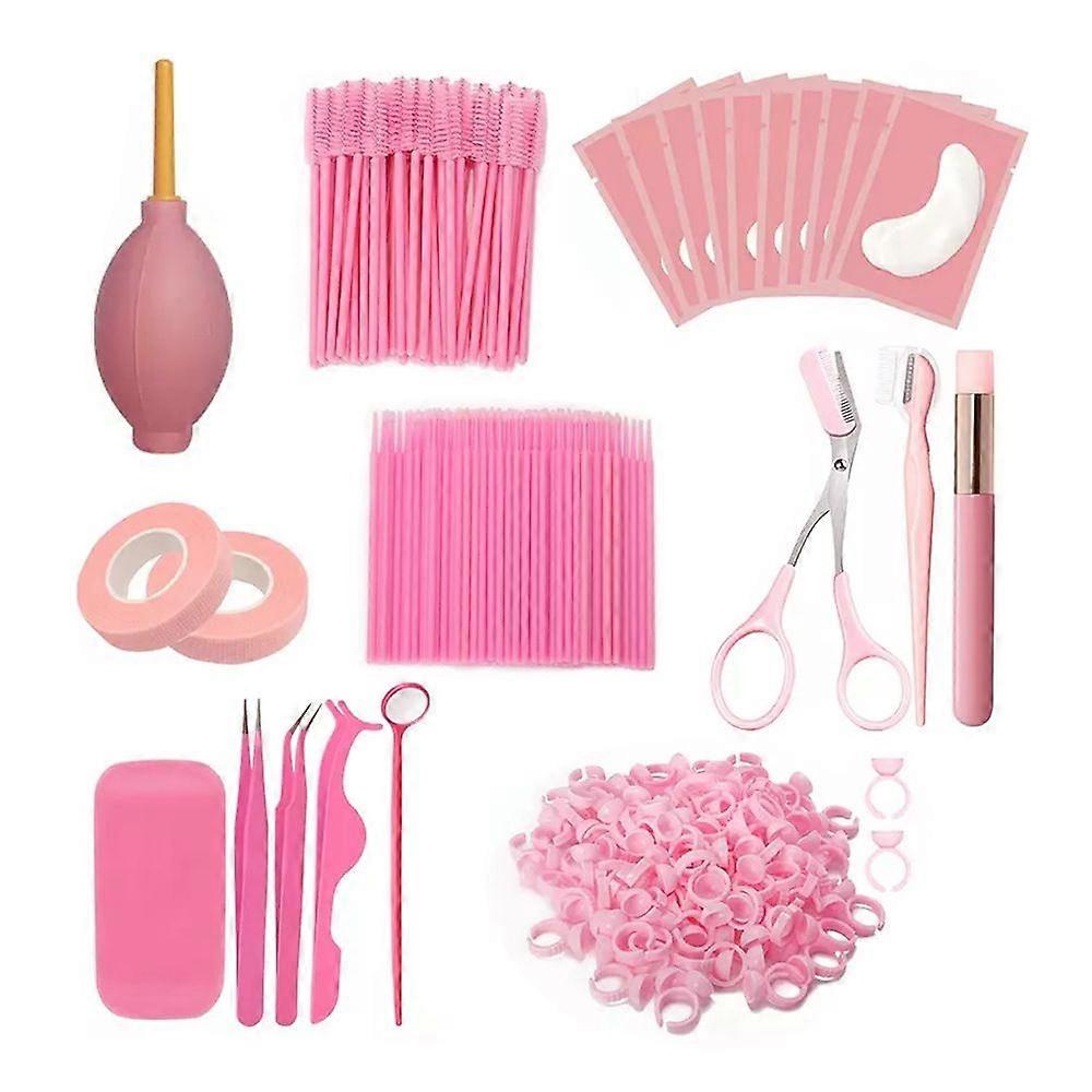 Eyelash Grafting Tool Kit 175PCS Pink Lash Extension Supplies Set with ...