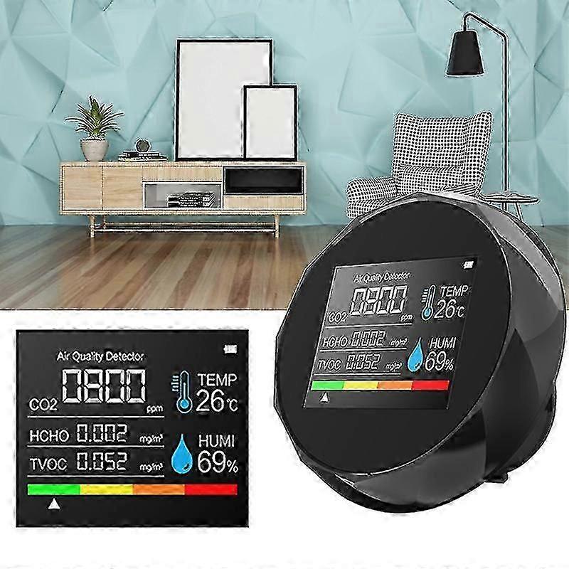 5 In1 Co2 Meter Digital Temperature Humidity Sensor Tester Air Quality ...