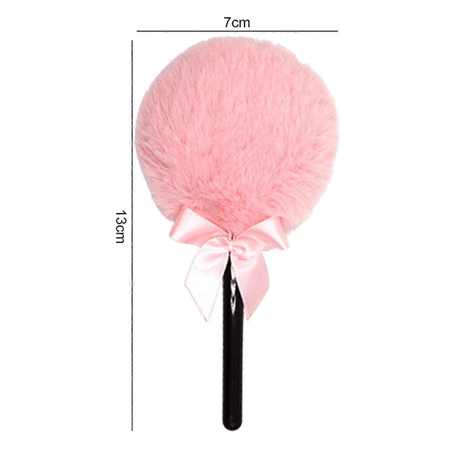 Powder Puff with Handle Reusable Long Hair Lollipop Shape Portable ...