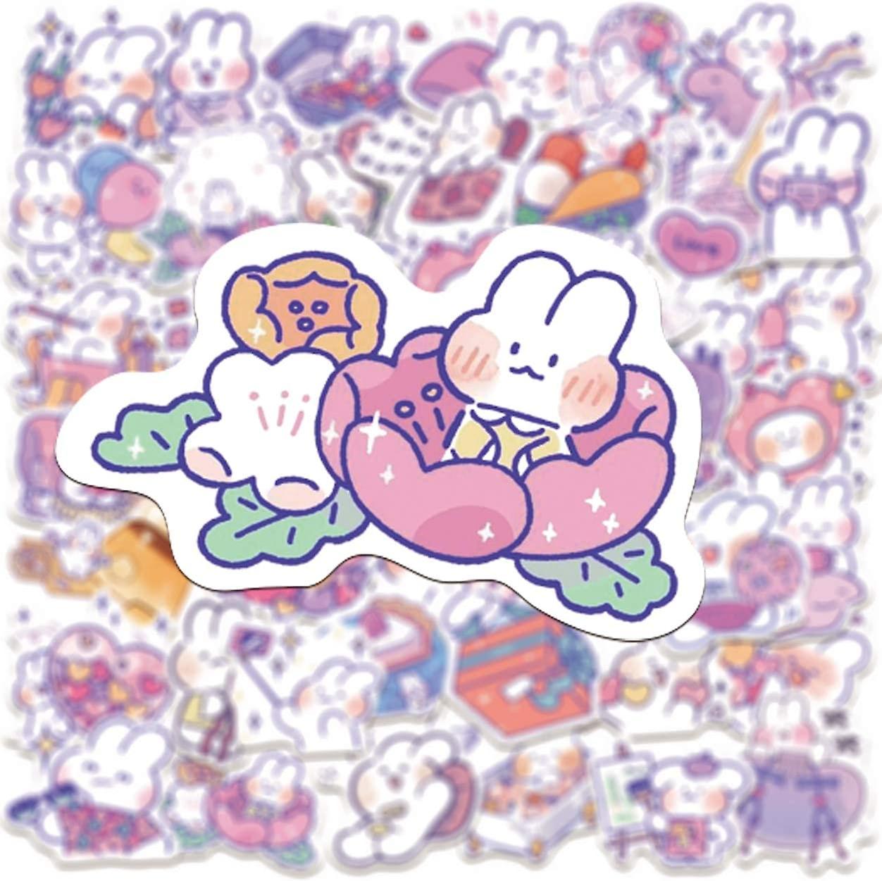 Mongmong Kawaii Rabbit Stickers For Scrapbook 50 Pack Cute Stickers For ...