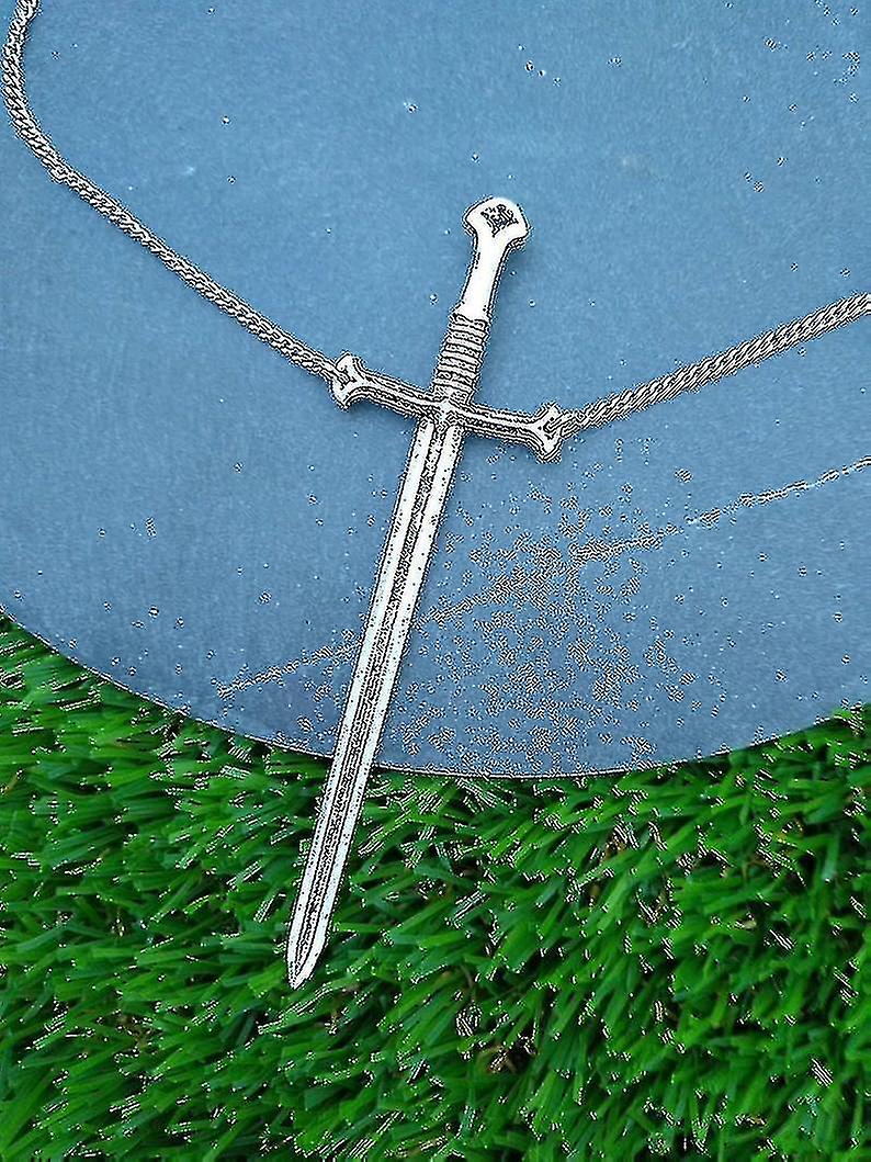 Ace of swords Silver sword necklace short sword necklace stainless ...