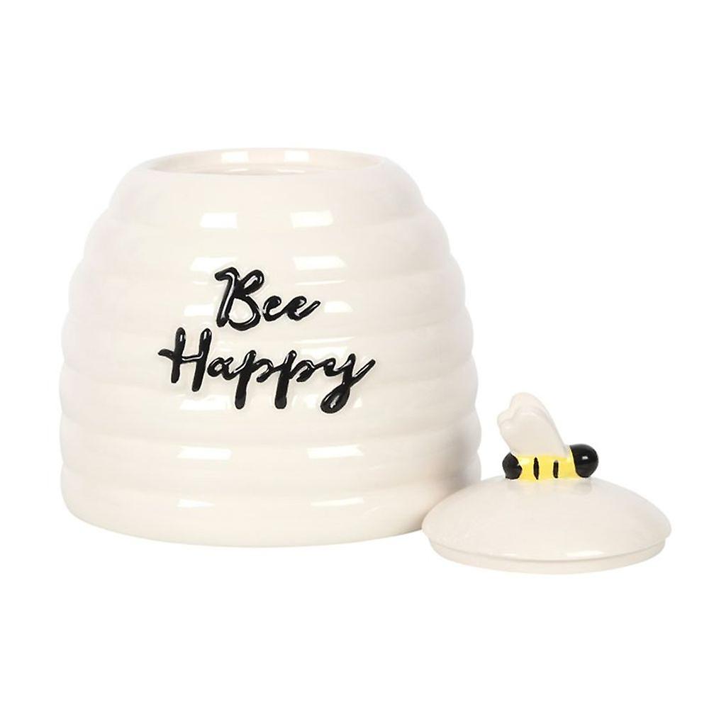 Bee Happy Ceramic Storage Jar | Fruugo UK