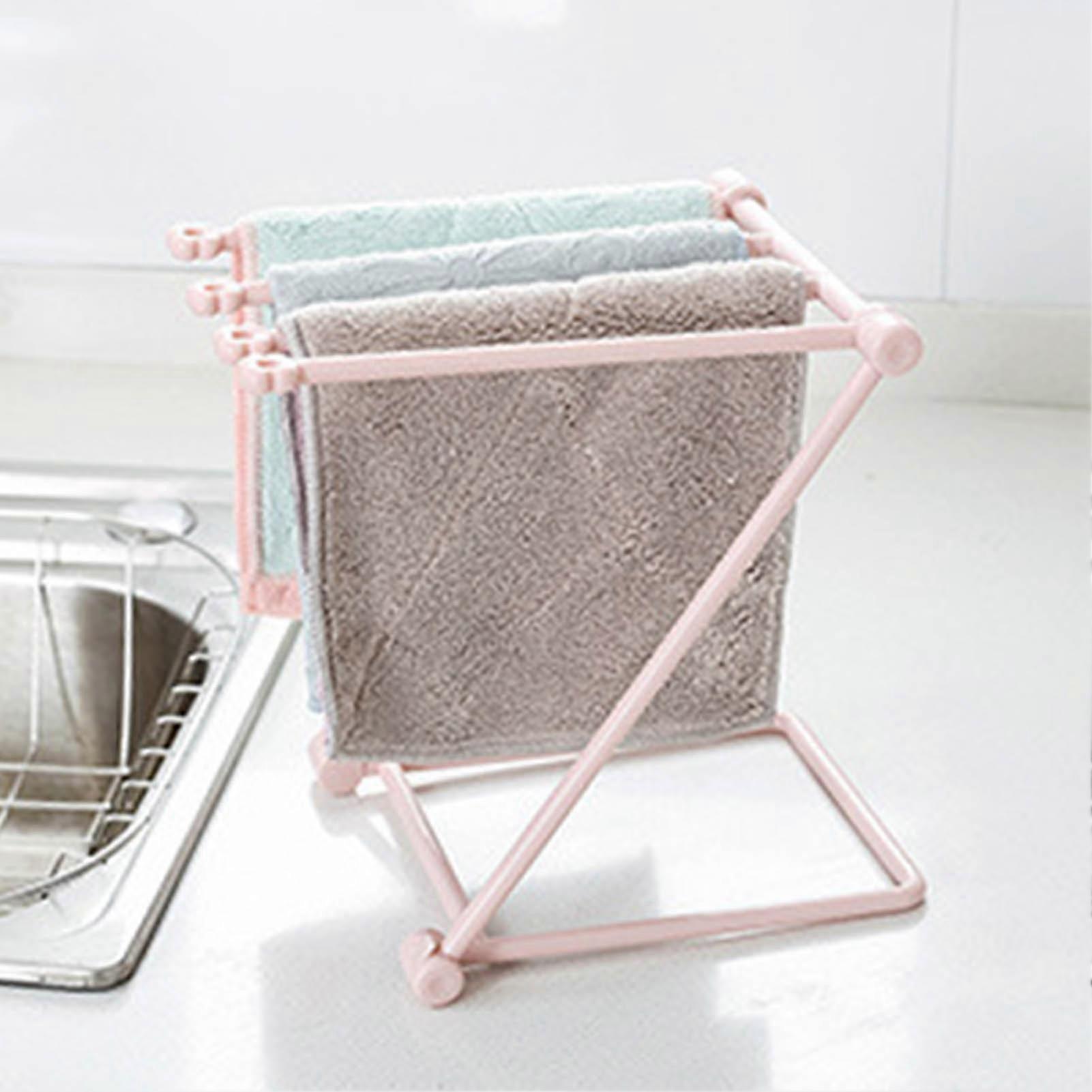 Countertop Dishcloth Drying Rack 4 Arms Folding Vertical Hand Towel ...