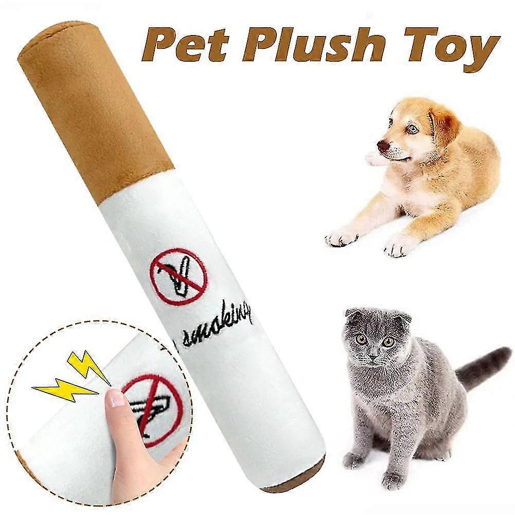 Pet Funny Toys Cigar No Smoke Plush Sound Squeak Fake Cigarettes Toys ...