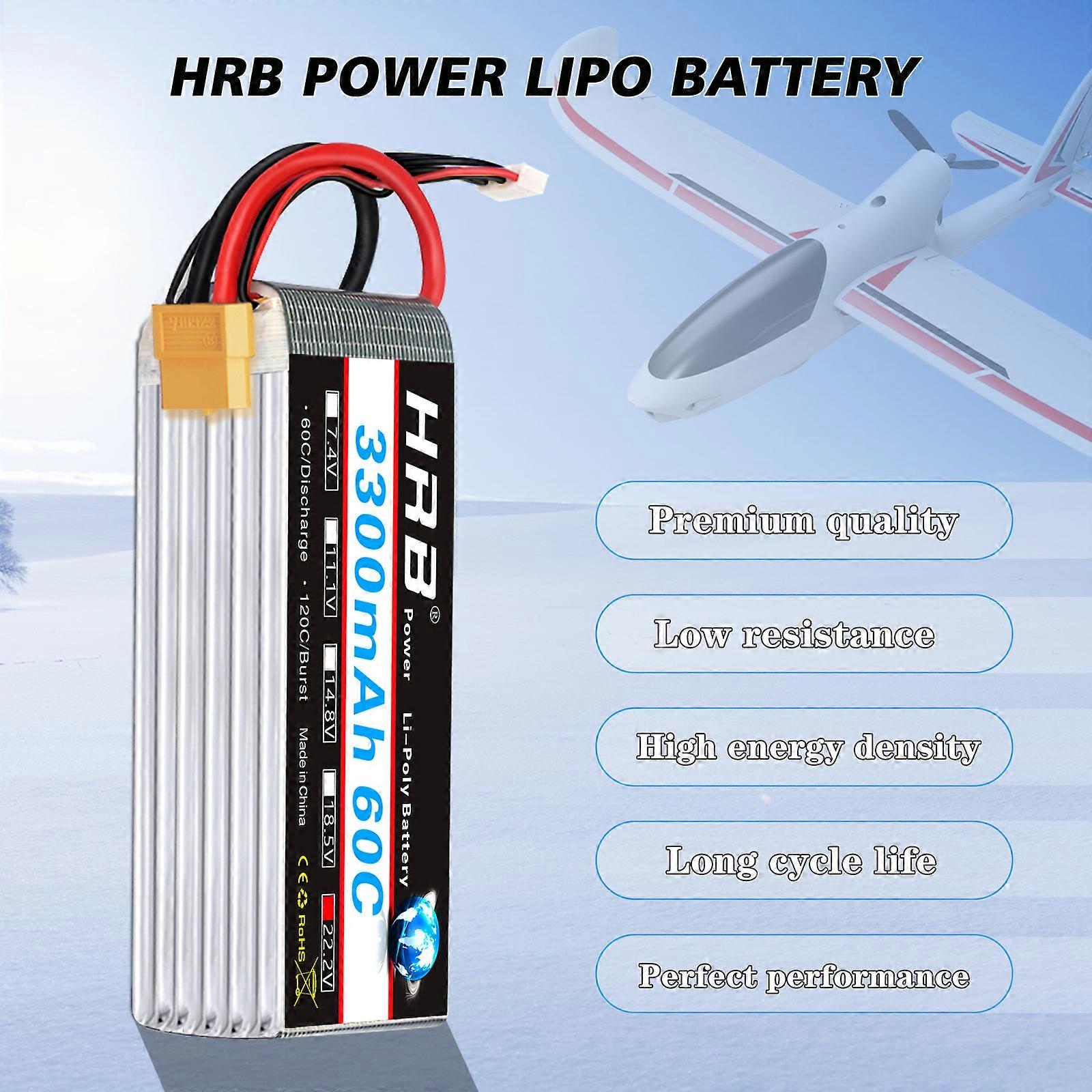 2Packs 6S Lipo 22.2v 3300mah Battery 60C with Dean T plug Drone battery for RC Quadcopter Goblin ...