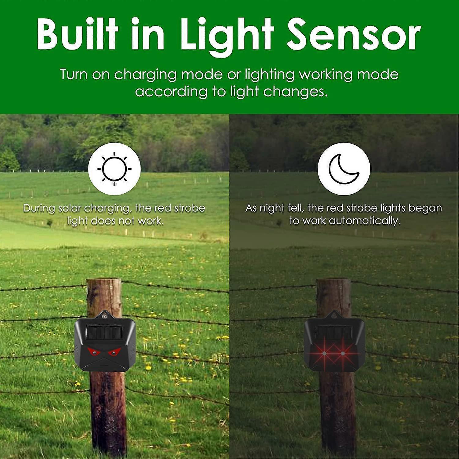 4 st Solar Animal Repeller Predator Lights Avskräckande för Coyote Fox ...