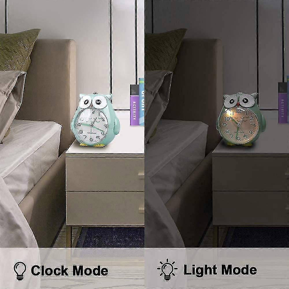 Non-ticking Owl Children's Alarm Clock With Night Light, Snooze ...