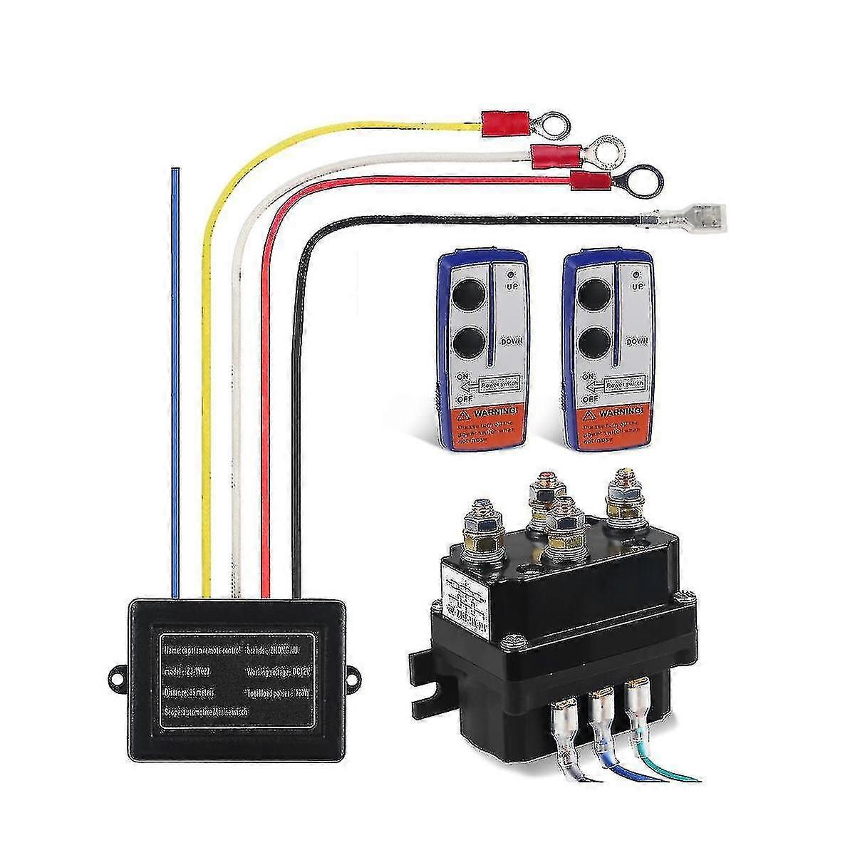 12v 250a Winch Remote Contactor Winch Control Solenoid Relay Twin ...