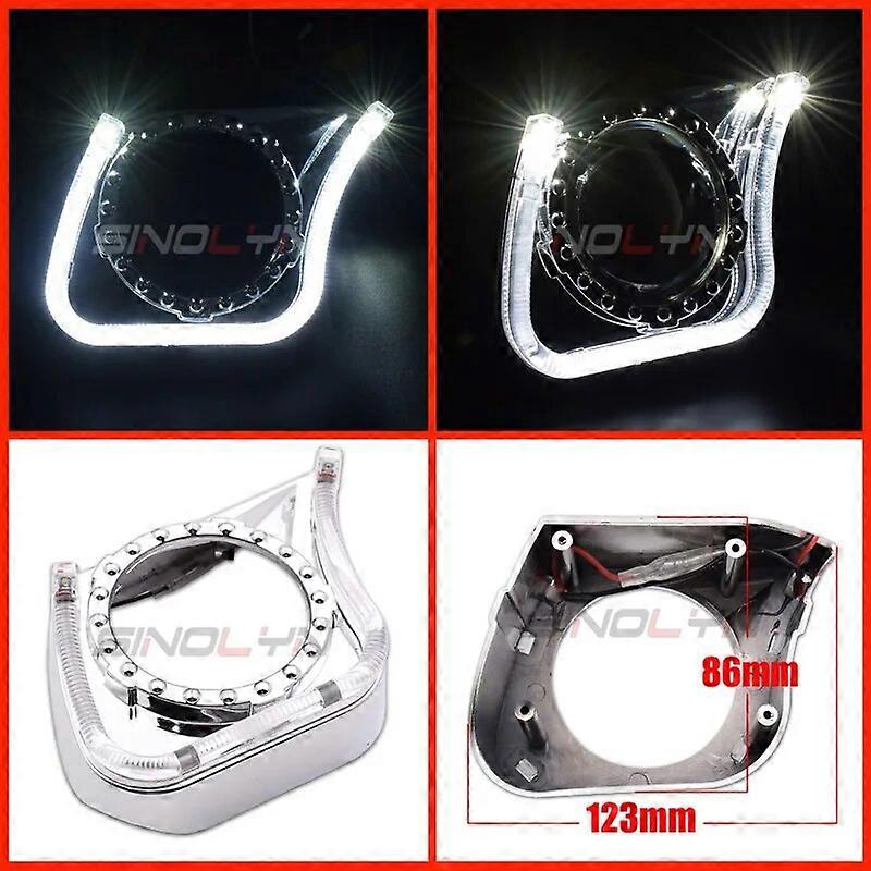 Sinolyn Projector LED Angel Eyes Shrouds LED DRL Bezel Headlight Lenses ...