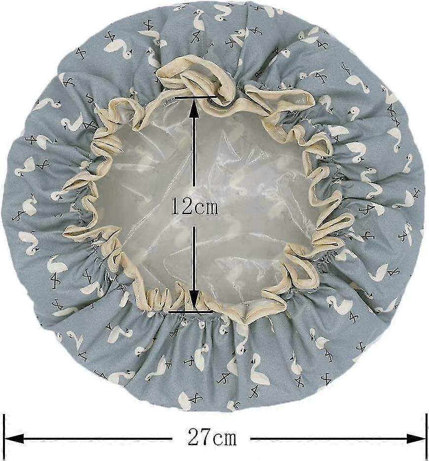 2 Pack Shower Caps Elastic Band Double Layer Waterproof Shower Caps ...