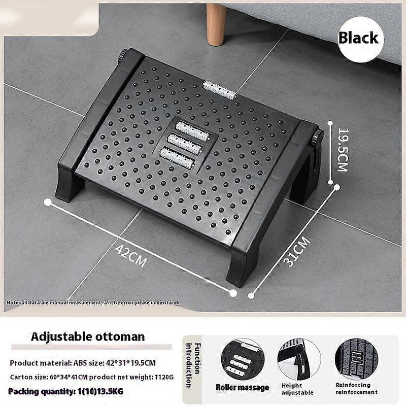 Adjustable Footrest 6-Level Adjustable Ergonomic Foot Stool, Anti-Tilt ...