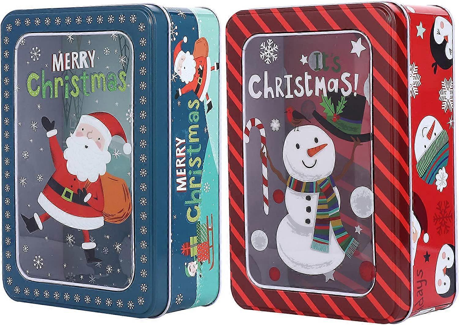 Christmas Cookie Tins with Window Candy Box Empty Cookie Boxes ...