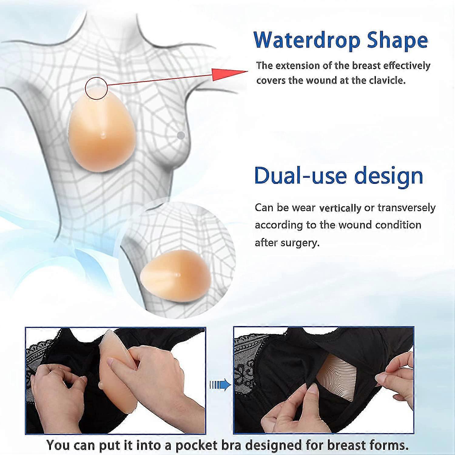Silicone Breast Forms Mastectomy Prosthesis Crossdress Transvestite Bra Enhancer Inserts One ...