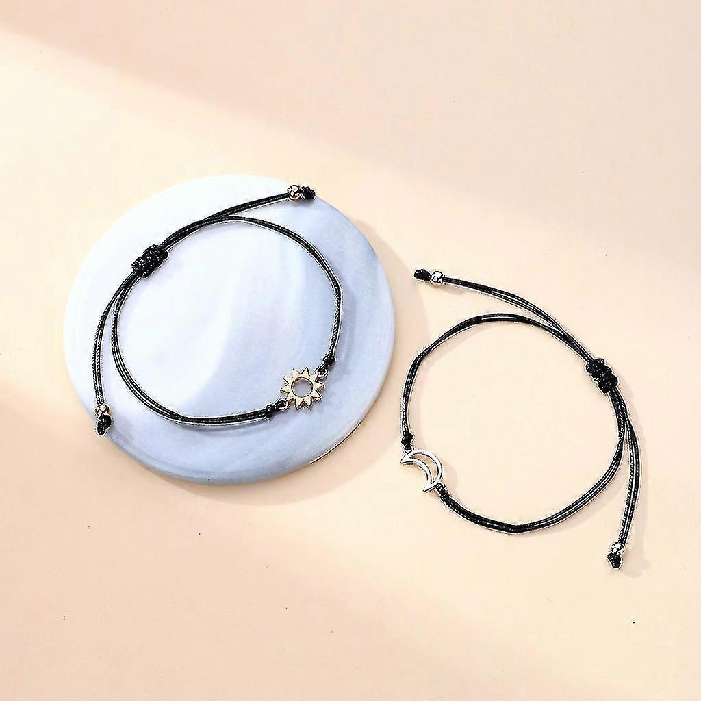 2 Pcs Sun-moon Matching Bracelets For Friends Him Her Mother Daughter ...