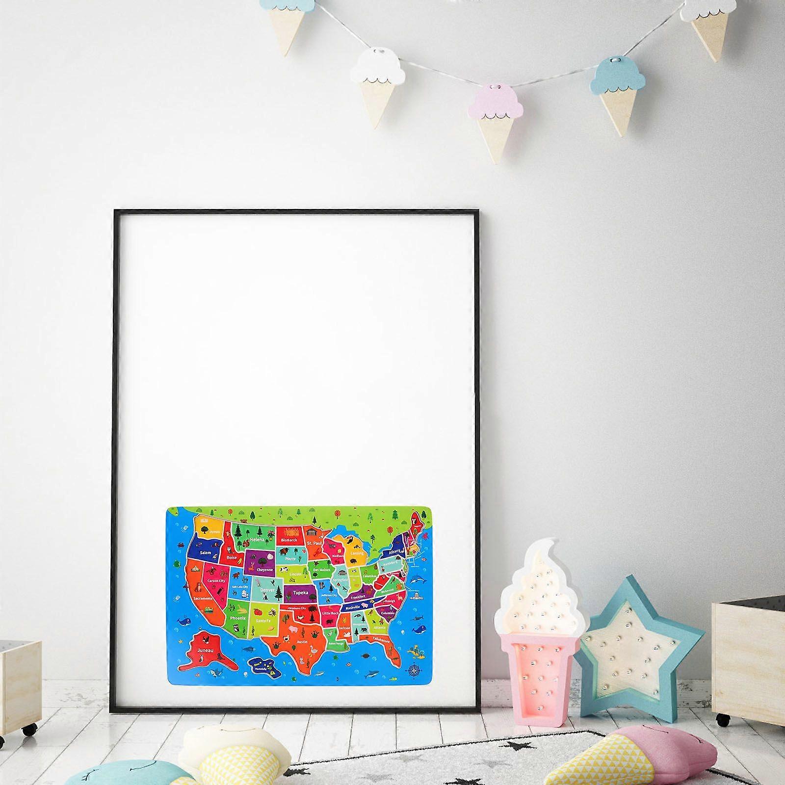 Wooden USA Map Jigsaw Puzzles United States Map Puzzle Us Map Jigsaw ...
