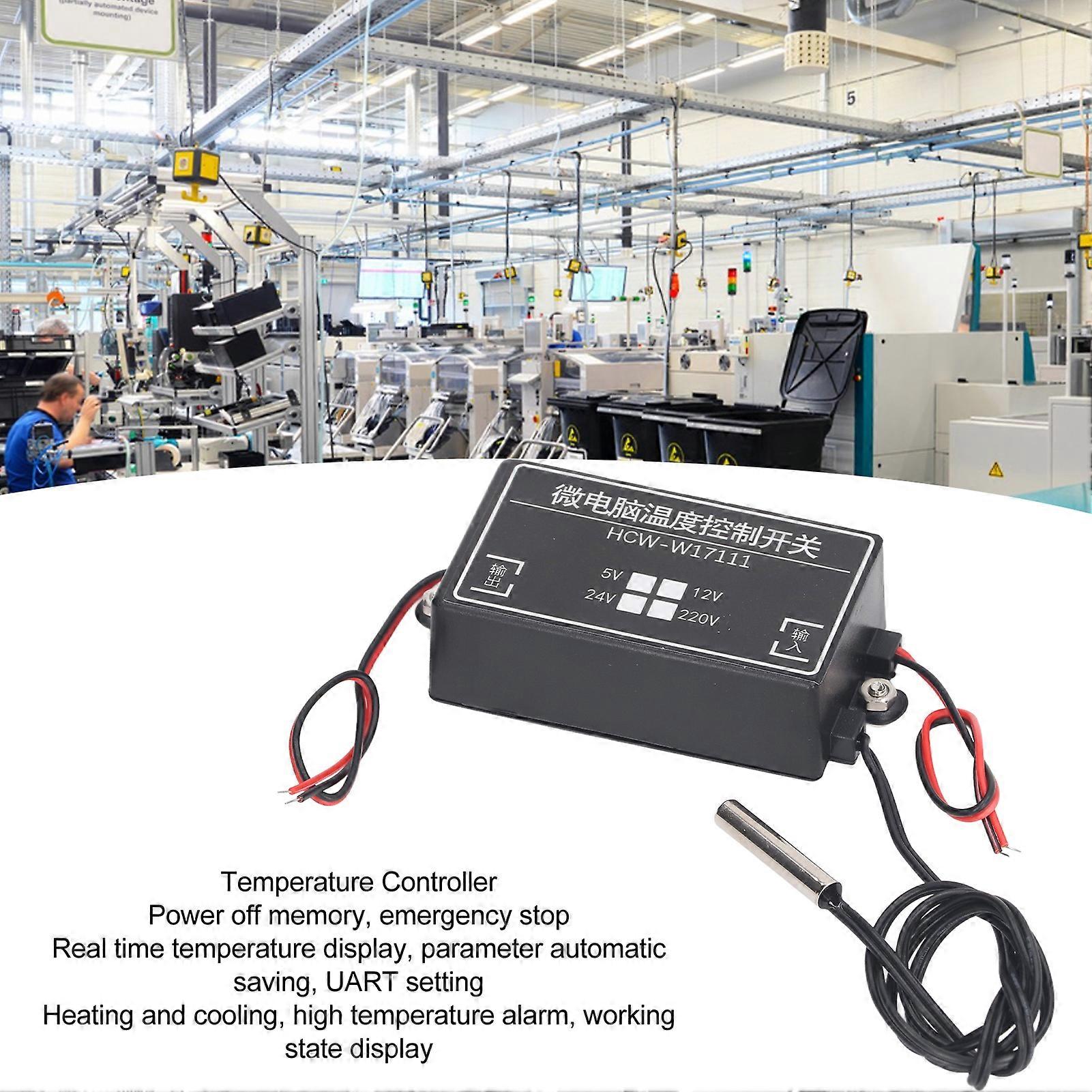 Temperature Controller 12V Microcomputer Digital Thermostat Adjustable ...