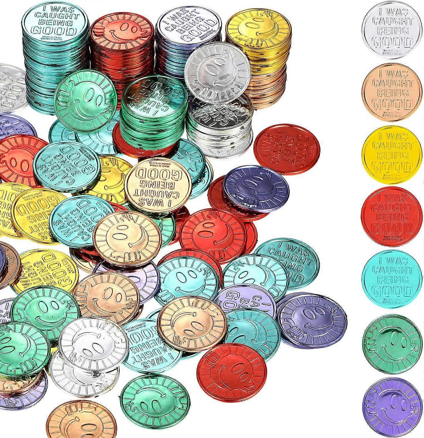 200 Pieces I was Caught Being Good Incentive Coins Colorful Plastic ...